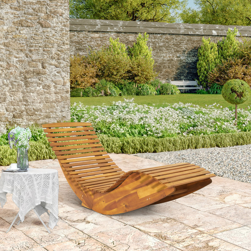 Wade Logan® Catryn 61.4 " Long Reclining Acacia Single Chaise | Wayfair